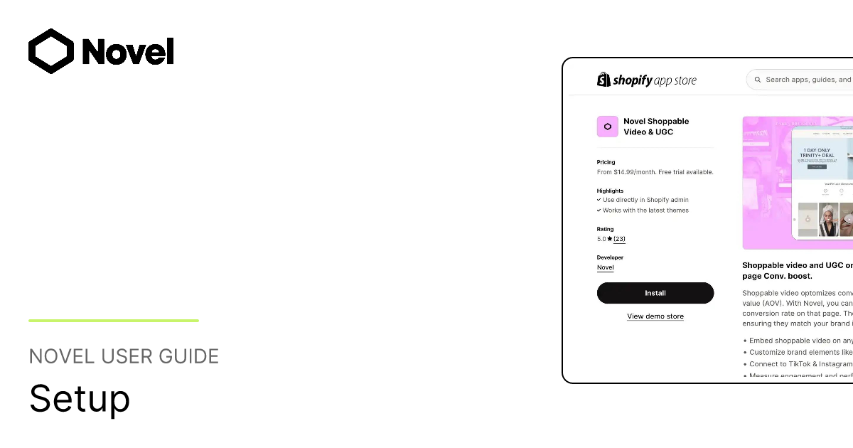 Setup | Novel User Guide